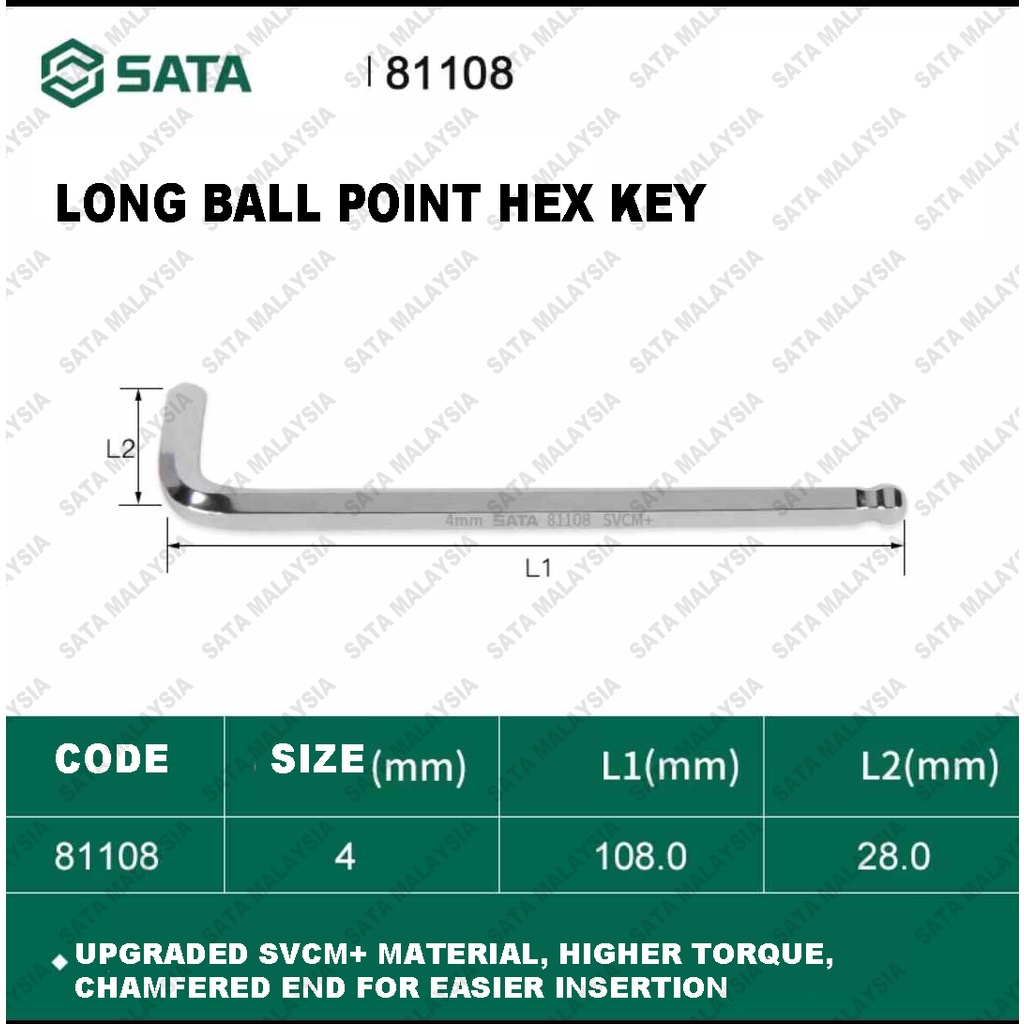 SATA Ball Point Hex Key Extra Long Series SATA Hex Key/ Allen Key/ Ball ...