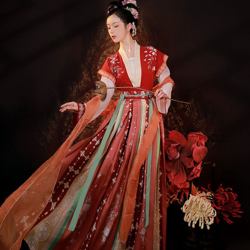 New Style Hanfu Fengwu Drunk Made in Tang Yuzi Half-Sleeved Waist ...