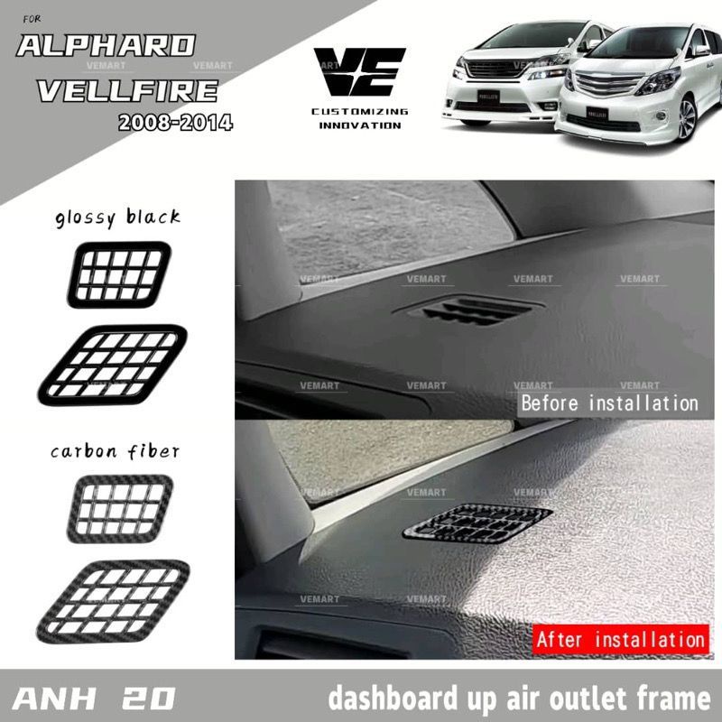 dac toyota alphard vellfire anh20 2008-2014 car dashboard up air outlet ...