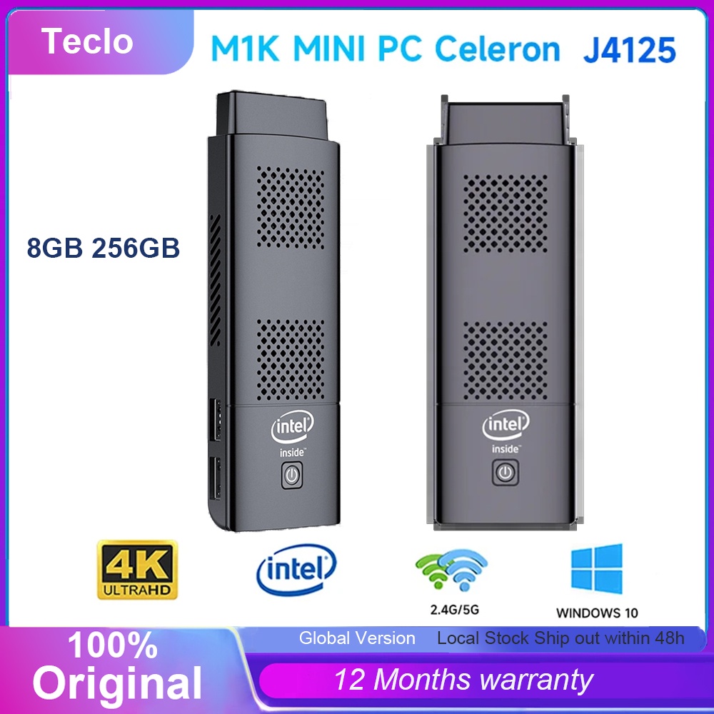 M1K Mini PC Stick Windows 10 Intel J4125 Mini Computer 8GB RAM 128GB ...