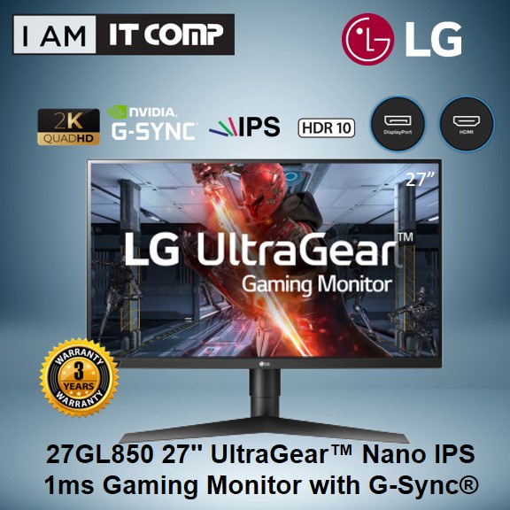 LG 27 Inch 27GL850B / 27GP850B UltraGear™ Nano IPS 1ms Gaming Monitor ...