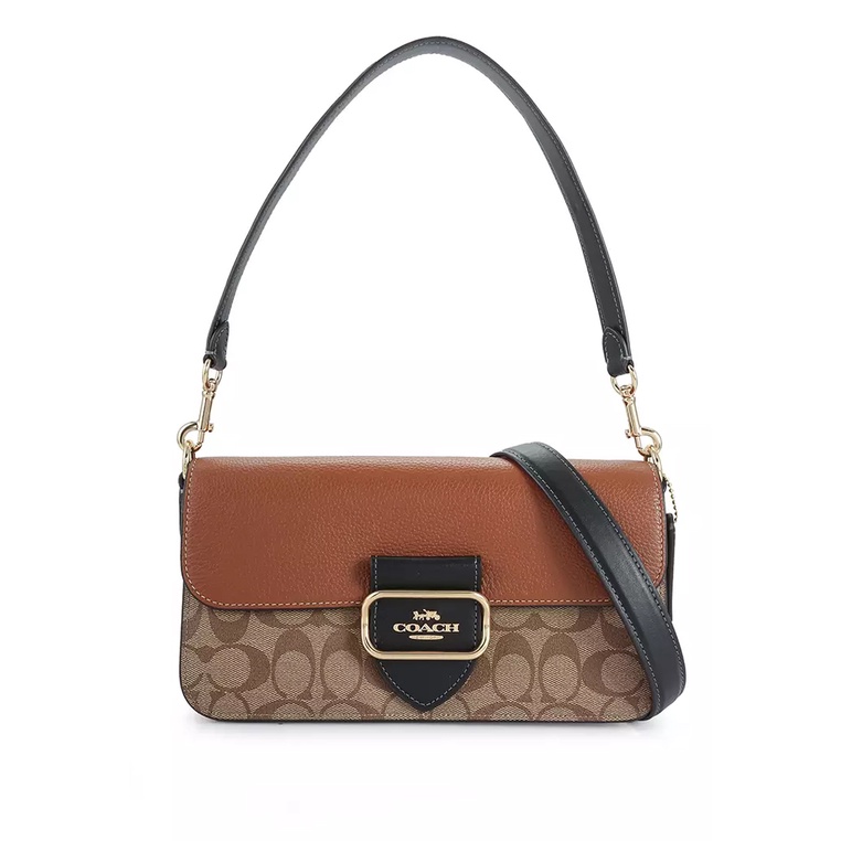 Coach Morgan Shoulder Bag In Colorblock Signature Canvas - Brown/Multi ...