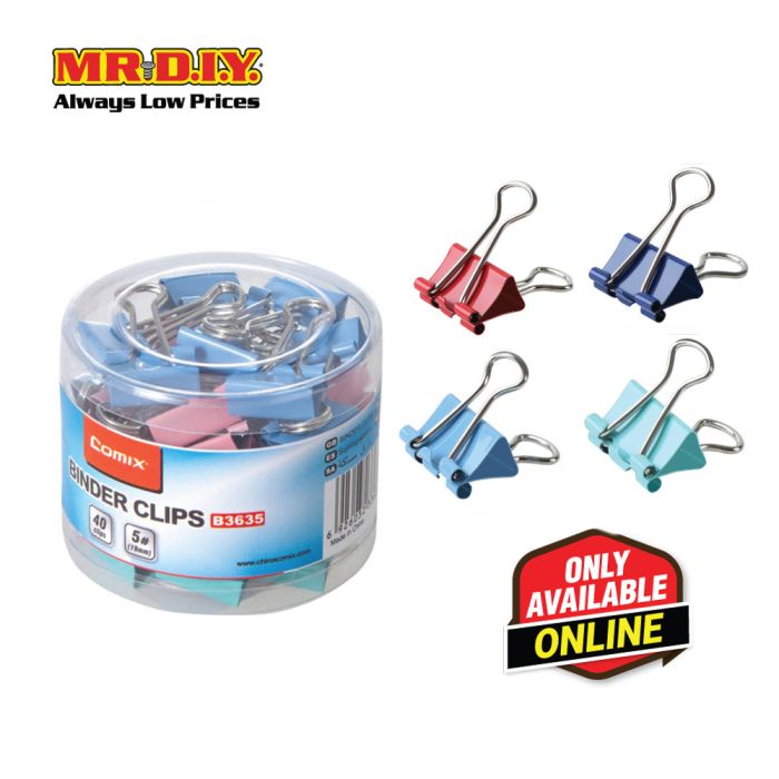 COMIX Color Binder Clips (40 pieces)(19mm) | Shopee Malaysia