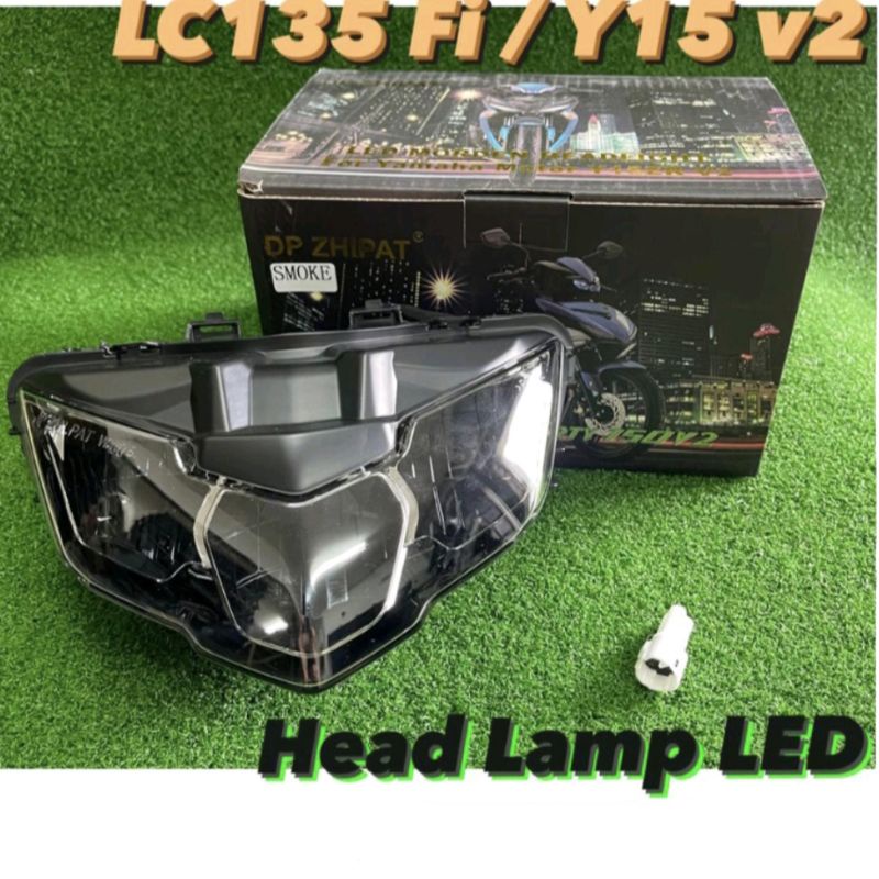 🔥 ZHIPAT YAMAHA Y15ZR v2 LC135 FI V8 LED HEADLAMP SMOKE LAMPU DEPAN GELAP Y15 LC exciter ...