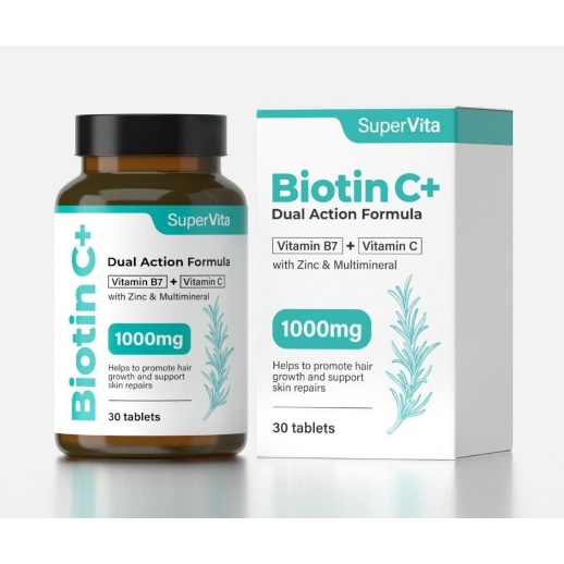 SuperVita Biotin C+ Dual Action Formula 1000mg 30 Tablets | Shopee Malaysia