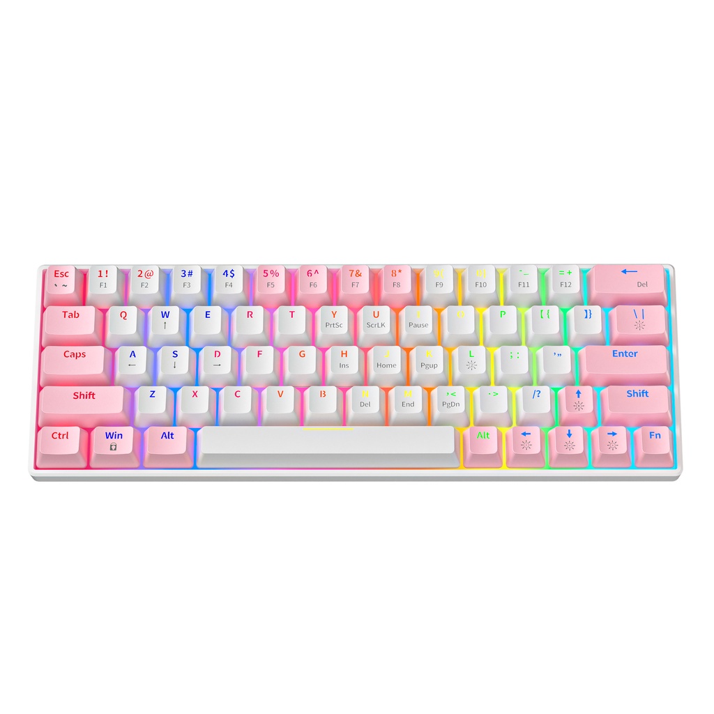 Zifriend KA646 Mechanical Keyboard Swappable Rainbow backlight Gaming ...