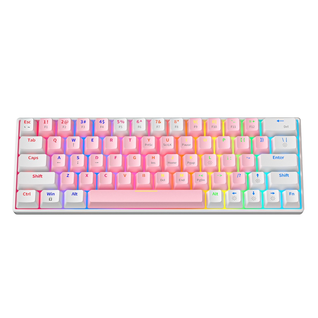 Zifriend KA646 Mechanical Keyboard Swappable Rainbow backlight Gaming ...