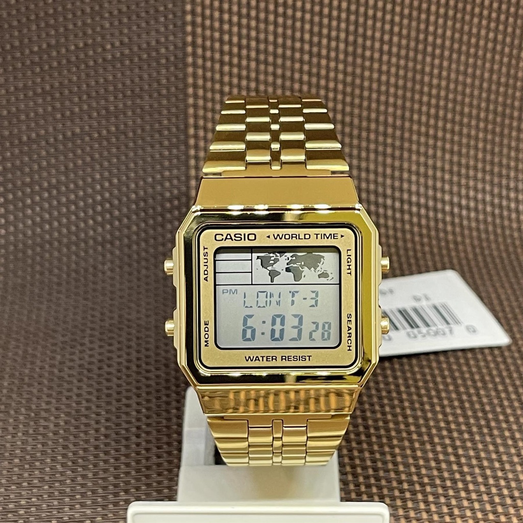 Casio A500WGA-9D Vintage Series Gold Tone Stainless Steel Bracelet ...