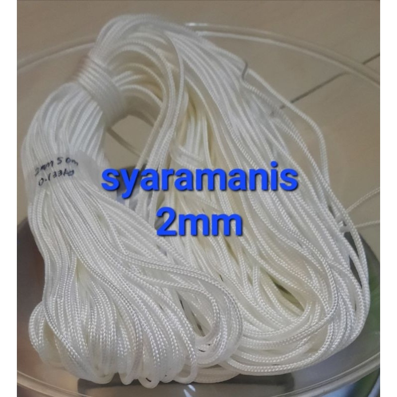 Lebar: 2mm Panjang: 40m, 100m, 150m, 200m.White Braided Nylon Rope Tali Putih * Tali Blind Bidai ...