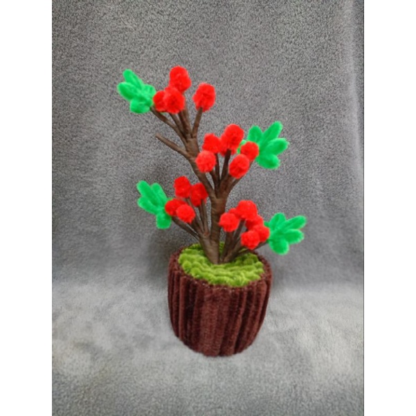 🌸 Bunga Daisy kawat Bulu 🌸 chenille stem 🌸 handmade flower Mini pot 🌸 ...