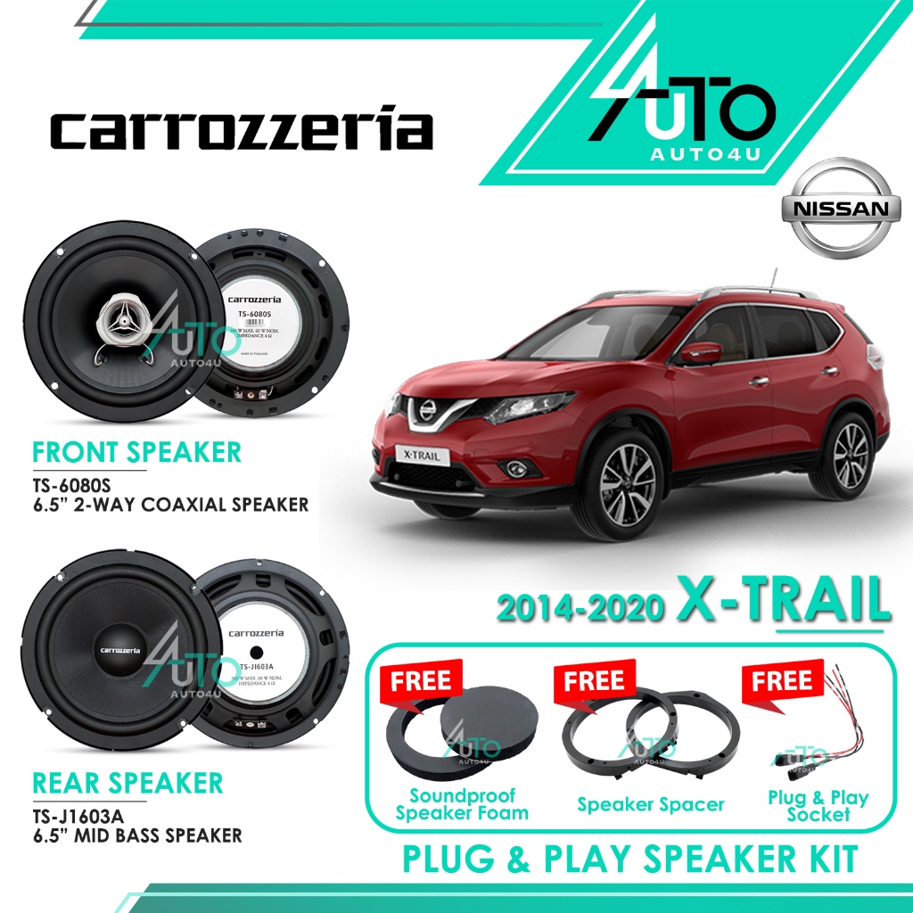 Carrozzeria Speaker Nissan X-Trail T32 2014 Plug & Play Car Speaker PNP ...