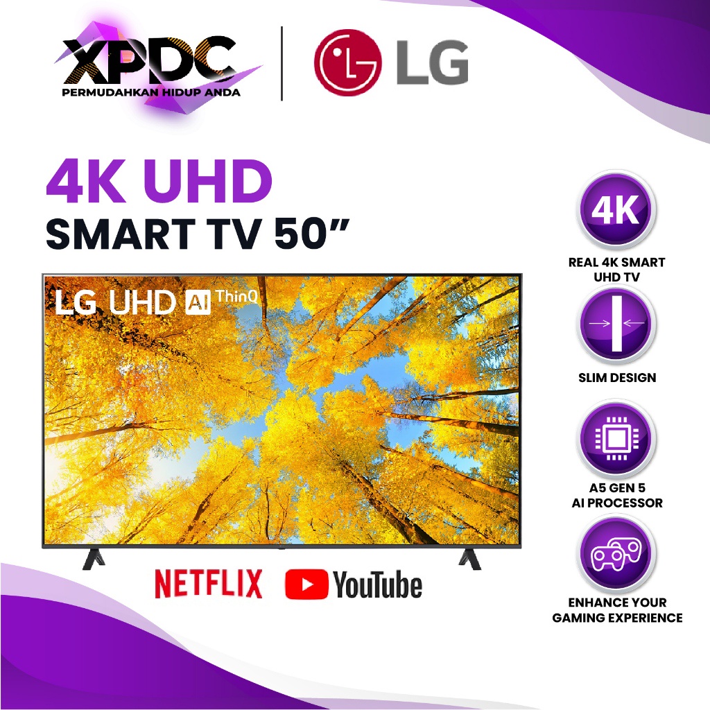 LG 50 INCH UQ75 SERIES 4K SMART UHD TB WITH AI THINQ® Televisyen Smart ...