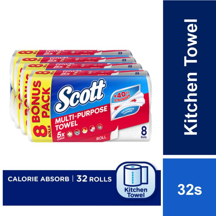 Scott Kitchen Towel Regular ( 8 Rolls x 4 packs ) | Shopee Malaysia