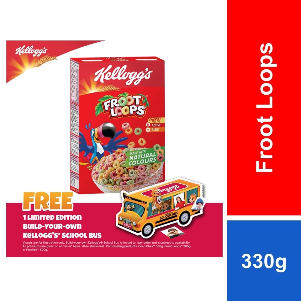 Kellogg's Froot Loops Kids Cereal 285g with FREE Bus Cut-out | Shopee ...