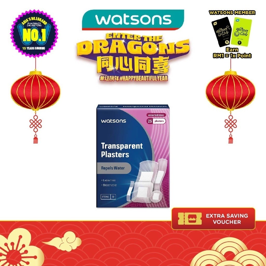 WATSONS Transparent Plaster Assorted 25s | Shopee Malaysia