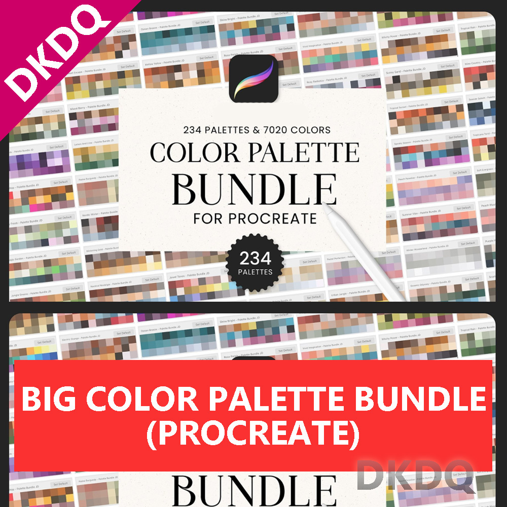 👾 PROCREATE Big Color Palette Bundle ATHENA0396 Set Brushes Palettes ...