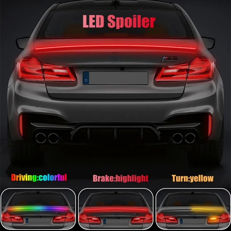 Car Trunk Lip Spoiler Universa 125CM Led Spoiler Rear Tail Wing for Bmw ...