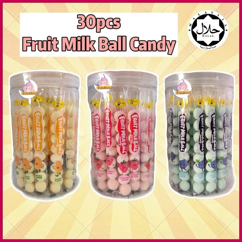 30pcs Ali Fruit Milk Ball Candy [Mango / Strawberry/ Blueberry ...