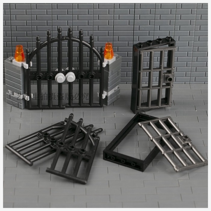 Small Particle Building Blocks Minifigure Accessories Fence Gate Iron ...