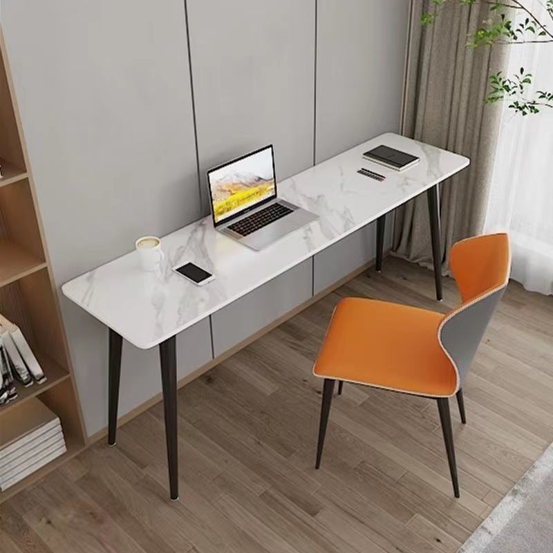 Rock slab long narrow desk workbench home Nordic bedroom wall computer ...