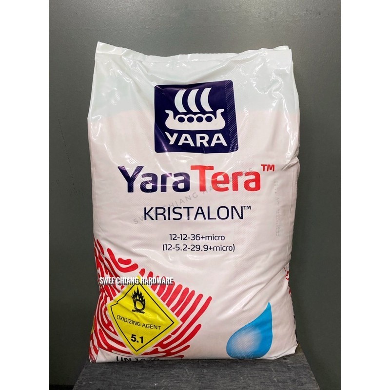 YaraTera KRISTALON RED 12-12-36+micro 25kg Water Soluble Fertigation ...
