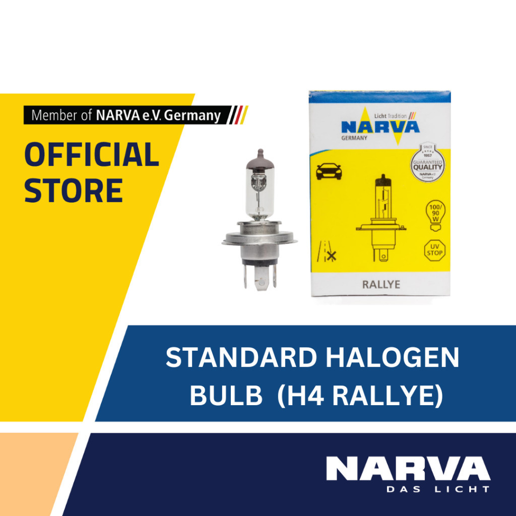 NARVA H4 Rallye Halogen Headlight Bulb 48901 (12V/100W/90W) | Shopee ...