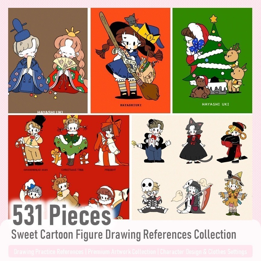 🔥 Digital Illustration Collection - Sweet Cartoon Figure Drawing ...