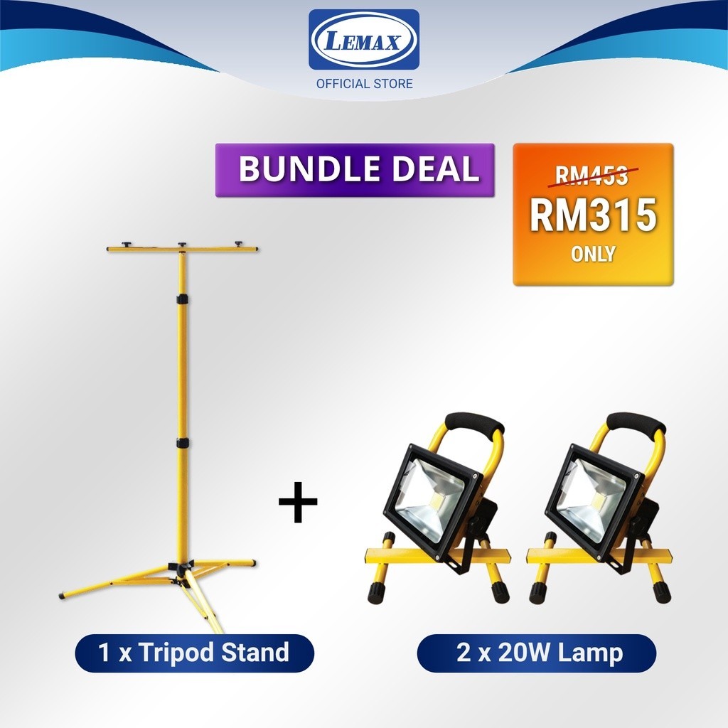 LEMAX 120W Super Bright Rechargeable LED Flood Light Waterproof ...