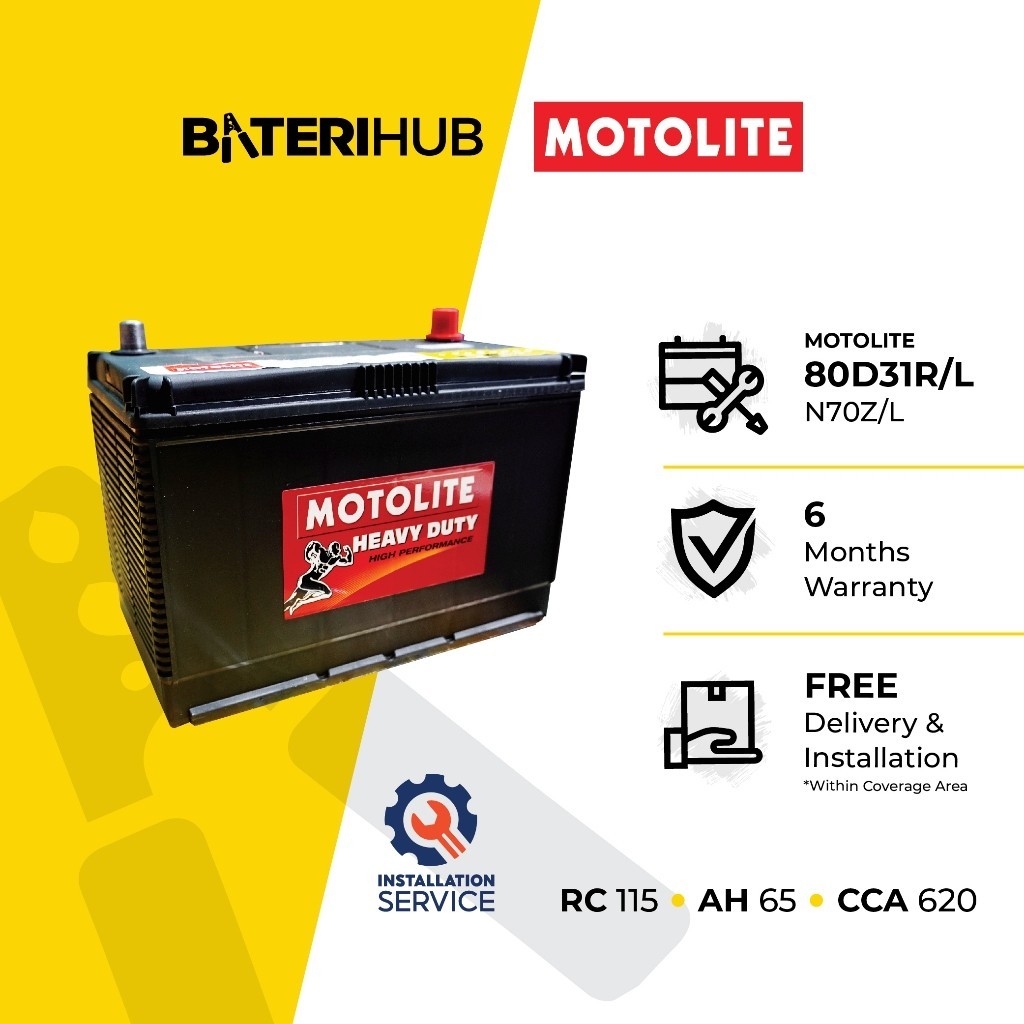 [Installation Provided] 80D31R/L Motolite Heavy Duty MF | Car Battery ...