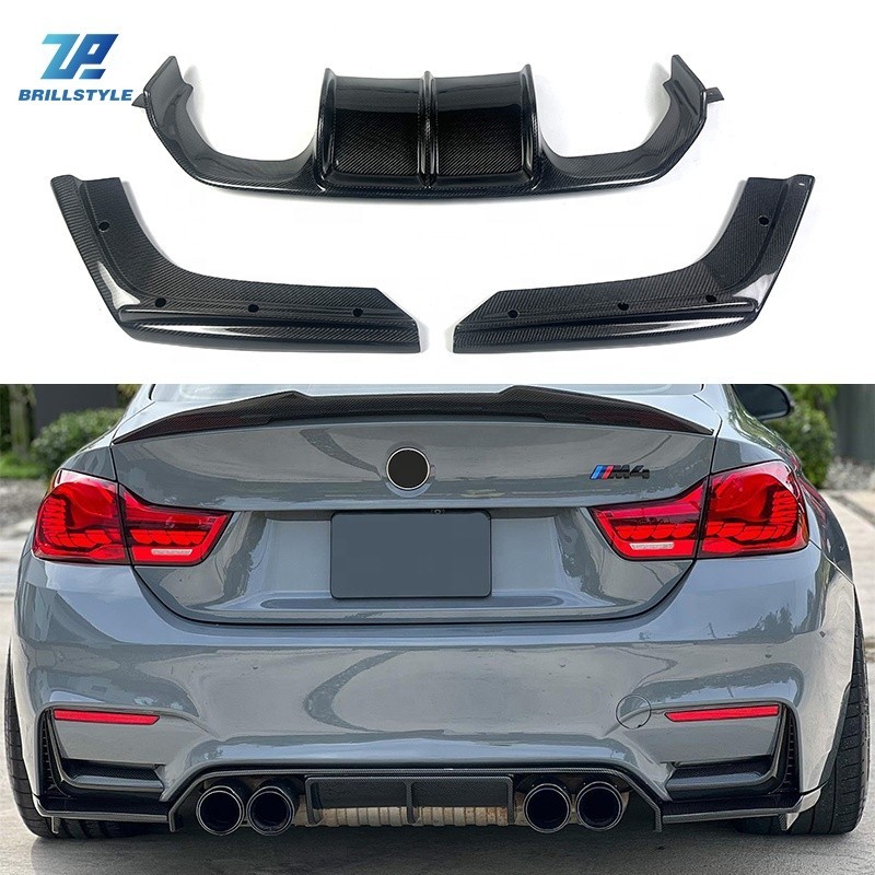 For BMW F80 M3 F82 F83 M4 2015-2020 Real Carbon Fiber Rear Bumper Lip ...