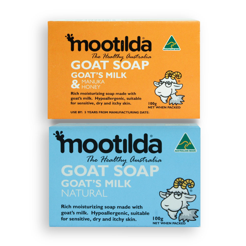 MOOTILDA Bar Soap 1x Goat’s Milk Natural + 1 x Manuka Honey Soap for ...