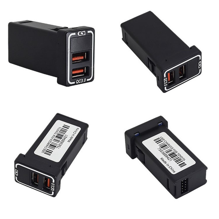 USB Charger Car Interface Socket Double Connector Double QC3.0 Voltage ...