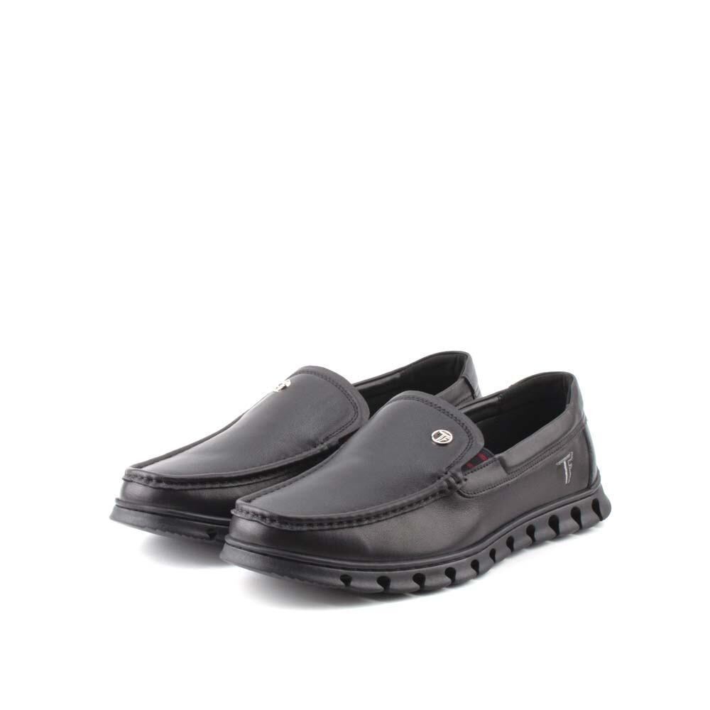 THE FLEXX Men's Leather Slip-On Moccasin Shoes -TF7242-HX1-1-BLACK ...