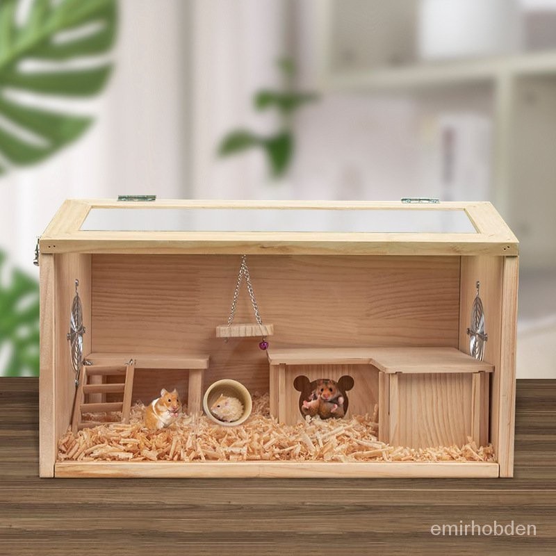 Get gifts/HY-6/Wooden Hamster Feeder Wooden Hamster Box Creative Pet ...