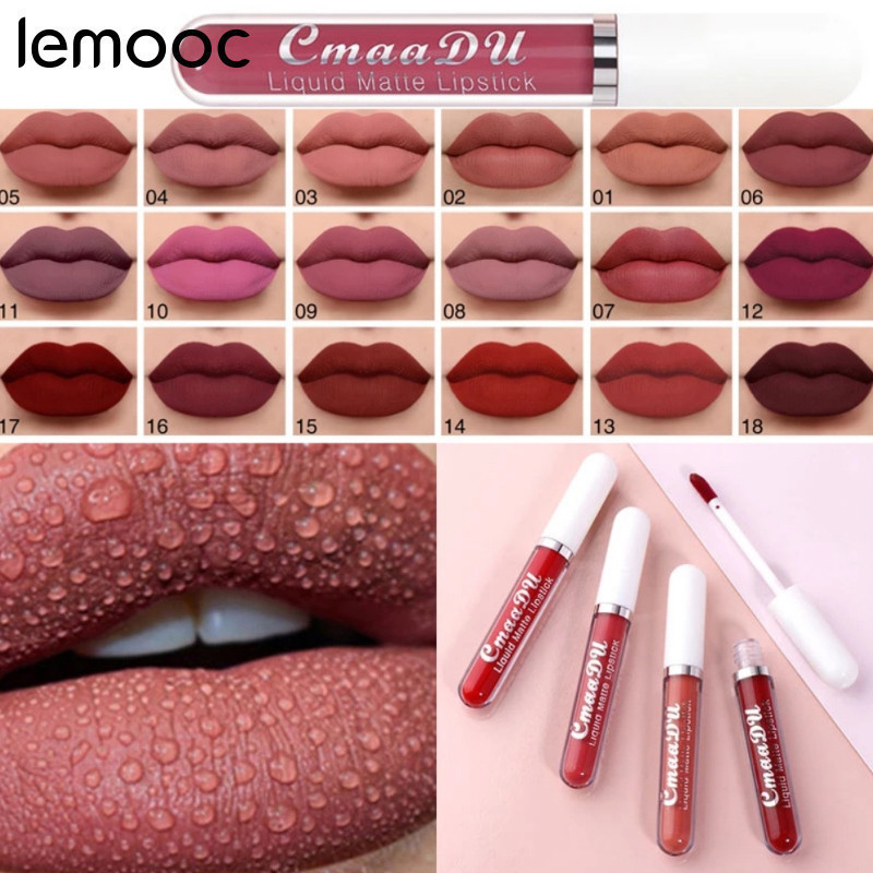 18 Colors Lipstick Matte Velvet Long Lasting Moisturizing Lip Makeup ...