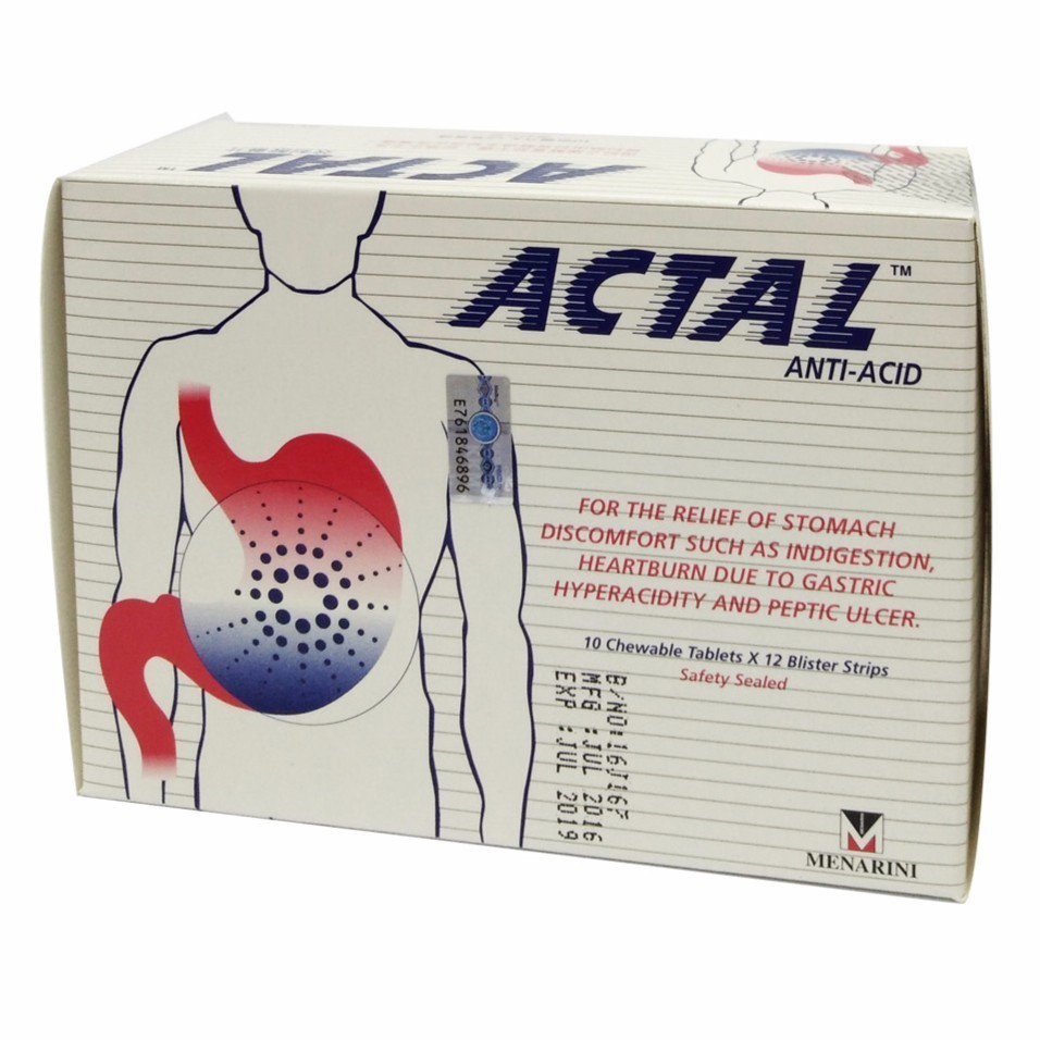 Actal Antacid 10 chewable tablets x 12 blister strips | Shopee Malaysia