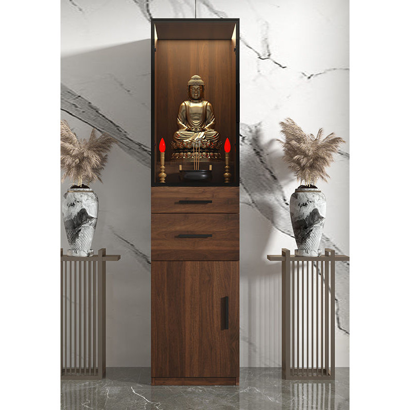 Buddhist Niche Standing Cabinet Altar Cabinet Glass Door God of Wealth ...