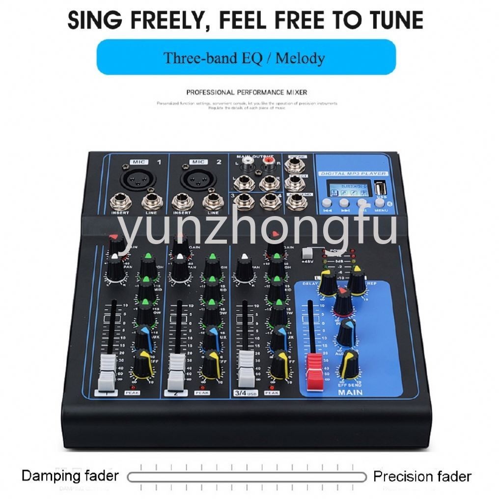 KO-CIN audio interface mixer sound equipment speaker 4 Channel USB Live ...