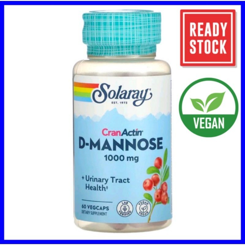Solaray D Mannose Cran Actin Urinary Tract Health 1000mg 60 Veggie ...