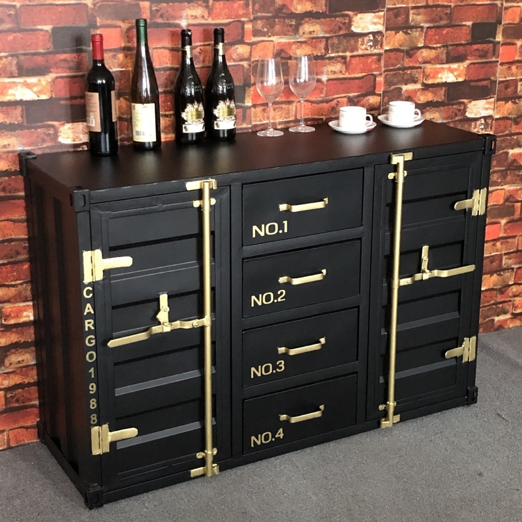 ST& Industrial Style Container Locker Storage Box Personality Tea ...