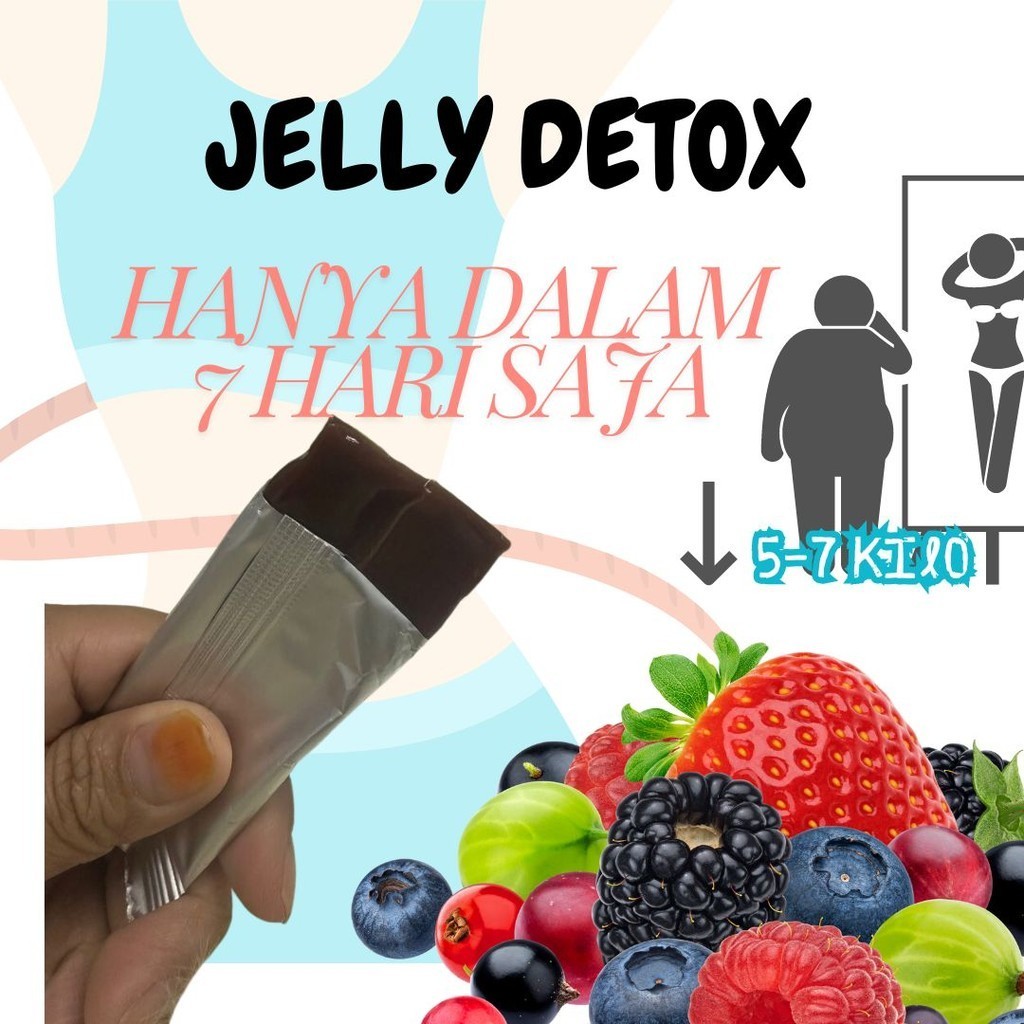 Jelly DETOX / perasa buah beri hitam / sedap manis masam / tiada gula ...