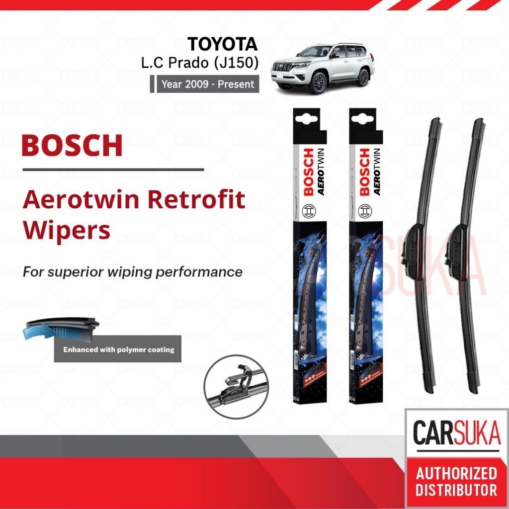 Bosch Aerotwin Retrofit U Hook Wiper Set for Toyota Land Cruiser Prado ...