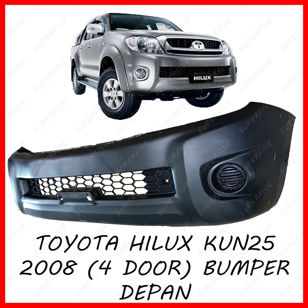 TOYOTA HILUX KUN25 *4 DOOR* (2008 - 2010) FRONT BUMPER / BUMPER DEPAN ...