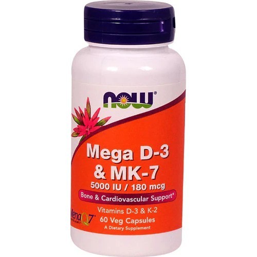 Now Foods, Mega D-3 & MK-7, Now Mega D3 MK7, Now D3 MK7 60 Capsules ...