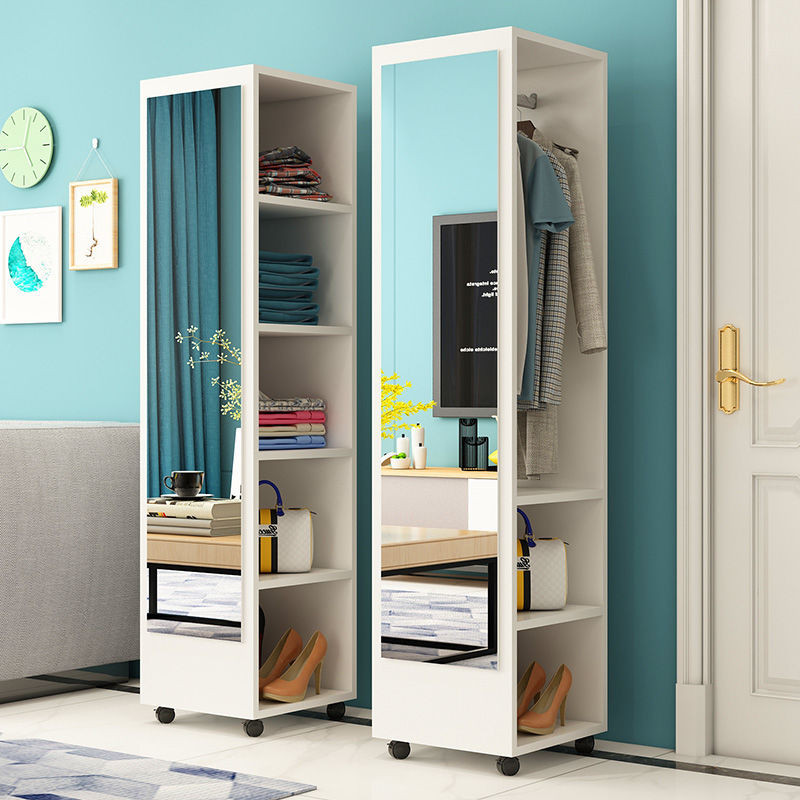 JY-H/Rotating Dressing Mirror Bedroom Full-Body Mirror Storage ...