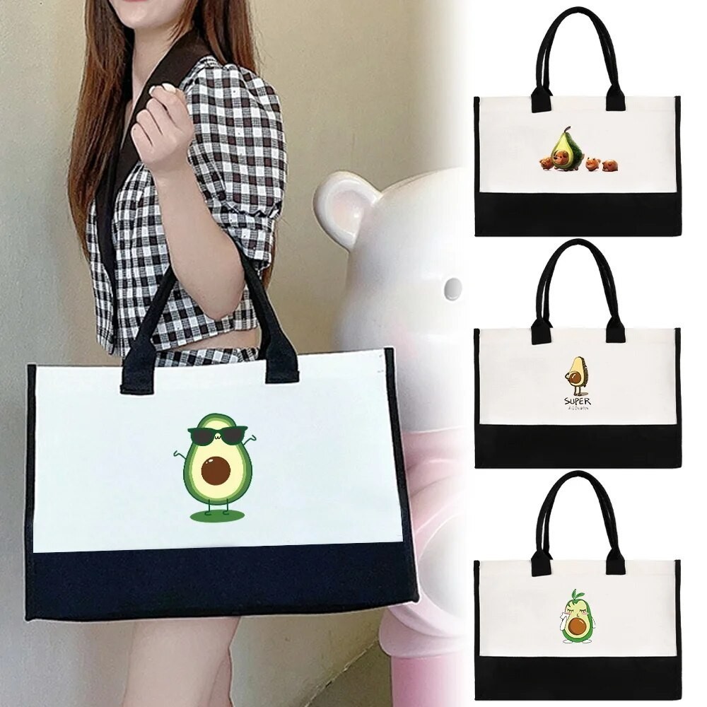 Tote Bag Fashion Canvas Portable Beach Bag Shopping Casual Large ...