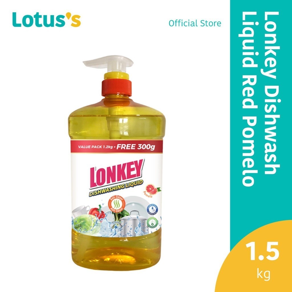 Lonkey Dishwash Liquid Red Pomelo 1.5kg | Shopee Malaysia
