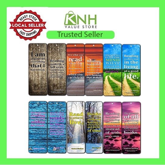 Avid Reader Bookmarks - Reading Quotes (6-Pack) | Shopee Malaysia