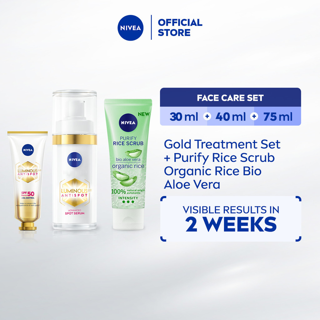 NIVEA Face Luminous 630 Anti Dark Spot Gold Treatment Set + NIVEA ...