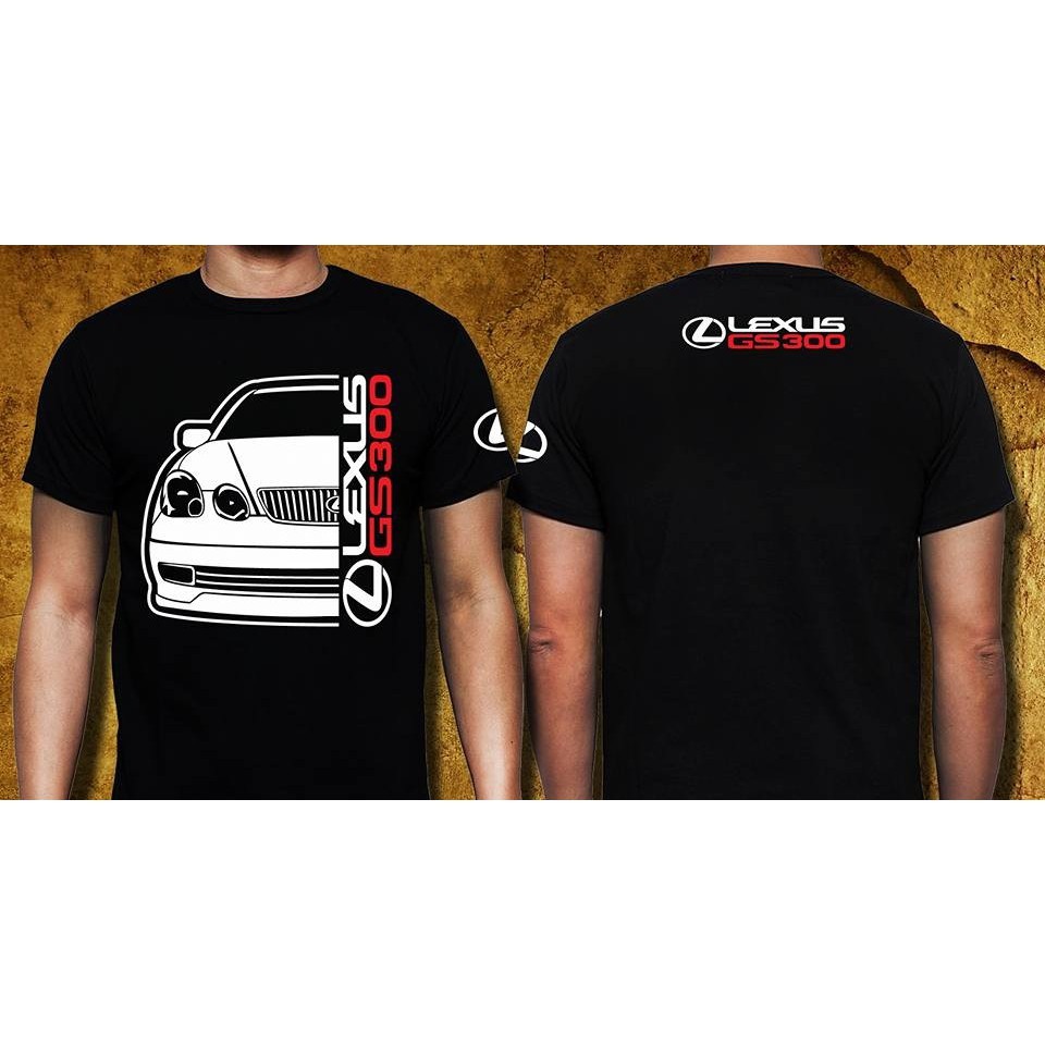 Lexus GS300 Oren Sport 100% Cotton DTF Front Back Printing Black T ...